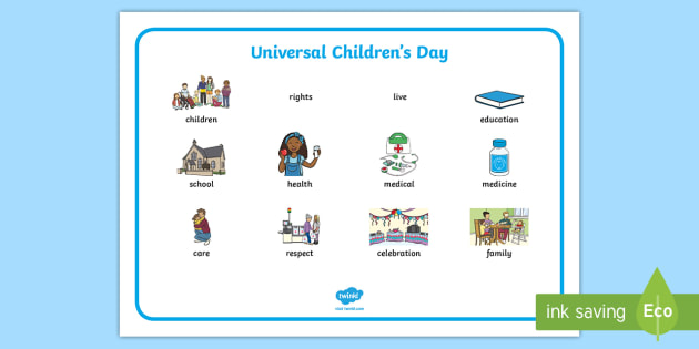Universal Children's Day Word Mat