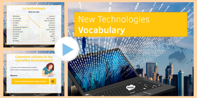 New Technology Vocabulary PowerPoint French