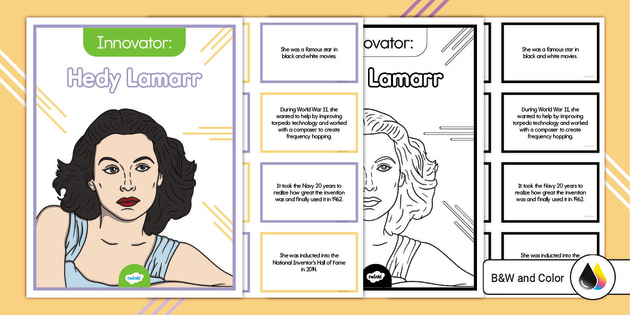 Innovative Women Fact Cards and Poster: Hedy Lamarr