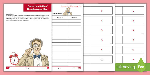 Converting Units of Time Scavenger Hunt - Twinkl