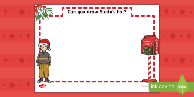 FREE! - Santa Hat Drawing Prompt Worksheet (teacher made)