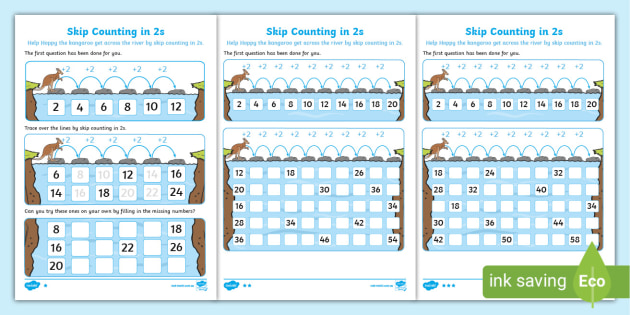 Skip Counting by 2s Worksheet (teacher made)