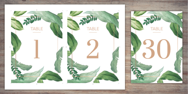 Tropical Table Numbers | Twinkl Party (teacher made)