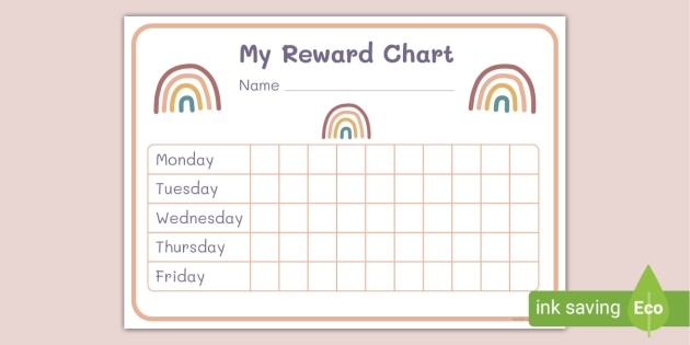 Muted Rainbow Reward Chart (teacher made)