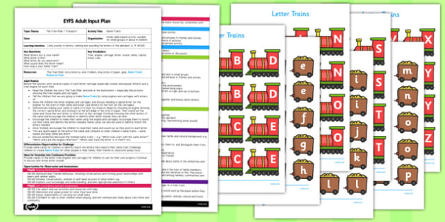Name Trains EYFS Adult Input Plan and Resource Pack