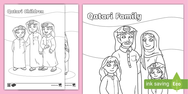Qatari Family Colouring Pages (teacher made)