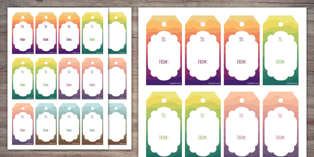 Ombré Waves Gift Tags | Twinkl Party (teacher made)Ombré Waves Gift Tags