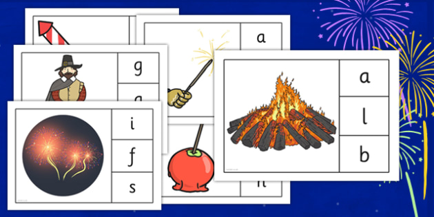 Bonfire Night Initial Sounds Peg Activity (teacher made)