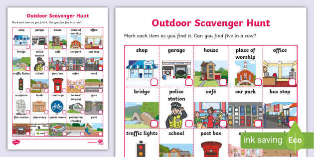 Outdoor Scavenger Hunt Activity - Twinkl - Geography
