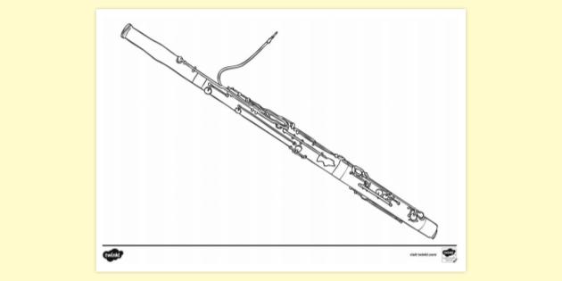 FREE! - Bassoon Colouring Sheet | Colouring Sheets | Twinkl