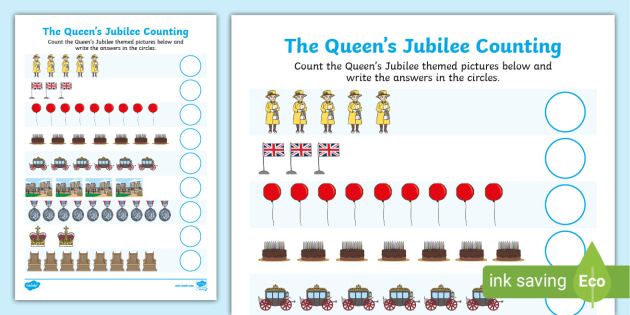 👉 The Queen's Jubilee Ideas - Counting Activity Sheet