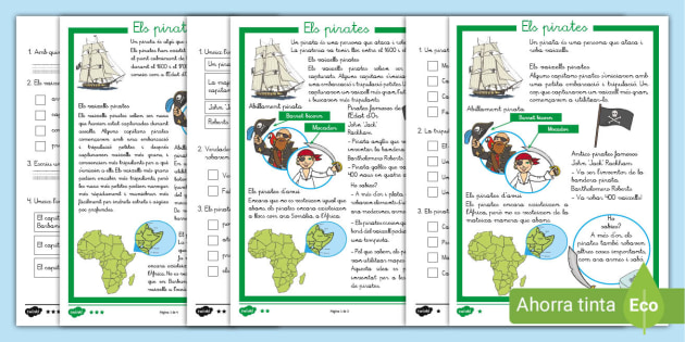 Comprensió lectora per nivells: Els pirates - Català