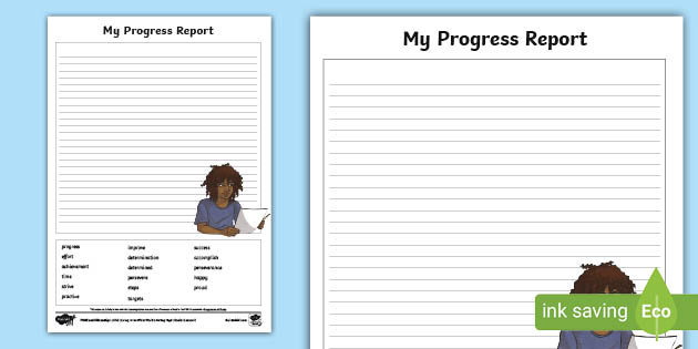 Goals and Aspirations KS2 My Progress Report Activity Sheet
