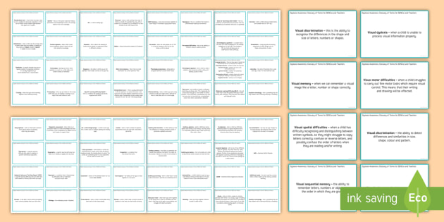 Dyslexia in Children Glossary Fact Cards (teacher made)