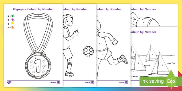 EYFS Olympics Colour by Number (teacher made)