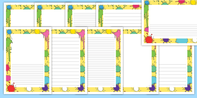 Splat Themed Page Borders
