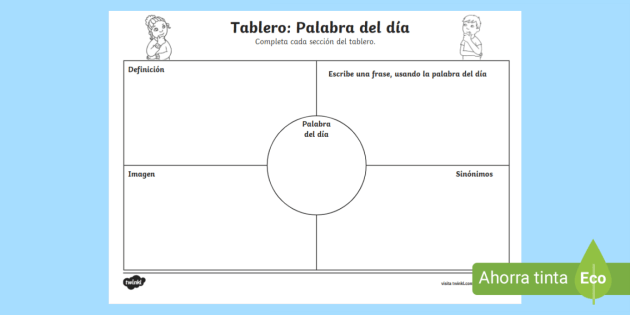 Palabra del día: Cuadros de vocabulario (teacher made)