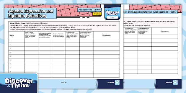 Mathematics Assessment Tracker • Twinkl.ca