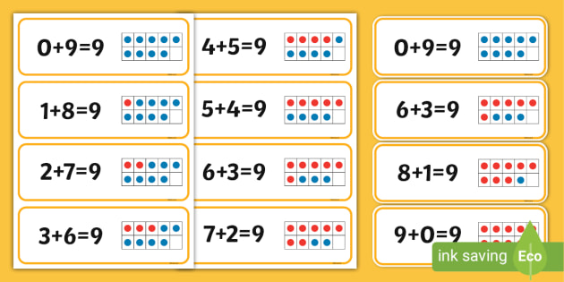 👉 Number Bonds to Nine Flashcards (teacher made)