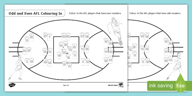 Odd and Even AFL Colouring in (teacher made)