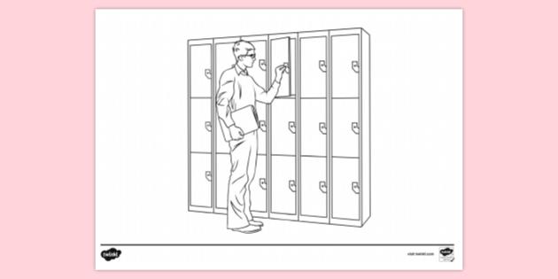FREE! - Student Using Locker Colouring Sheet | Colouring Sheets