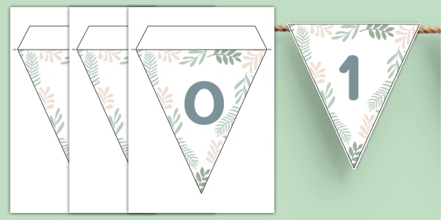 * NEW * Botanical Themed Number Display Bunting