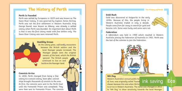 History of Perth Fact File (teacher made)