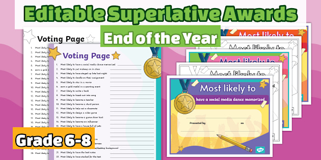 Editable Templates For Superlatives