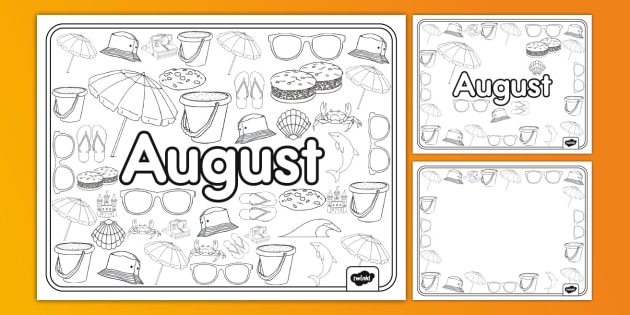 august coloring pages kids
