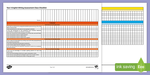 Victorian Curriculum Year 4 Writing 'I can' Statements