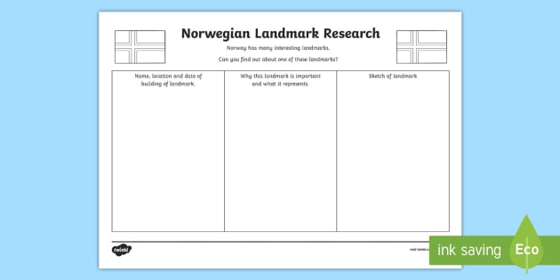 Norwegian Landmark Research Worksheet / Worksheet