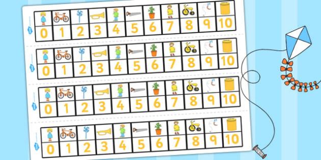 Number Track 0-10 to Support Teaching on Titch