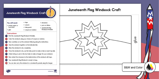 Juneteenth Flag Windsock Craft | Twinkl Resources USA