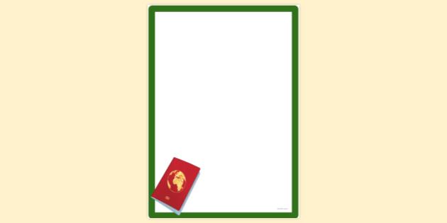 FREE! - Simple Blank Passport Page Border | Page Borders | Twinkl