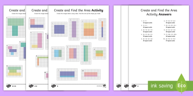 Create and Find the Area Differentiated Worksheet / Worksheets