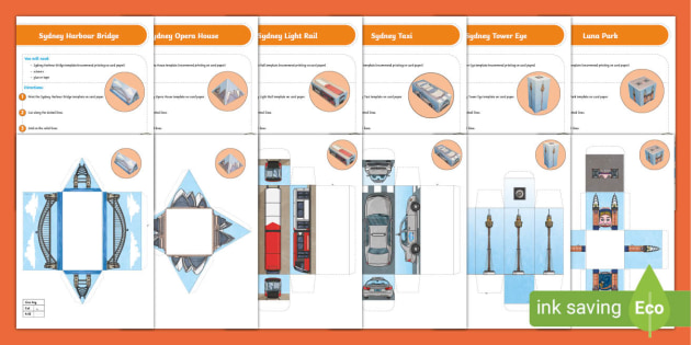 Sydney Landmarks 3D Paper Craft Pack (teacher made)
