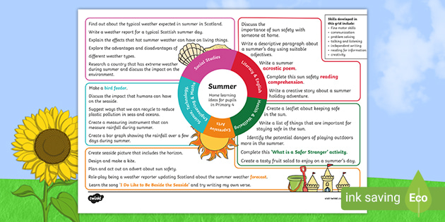 Summer P4 Mini Home Learning Topic (teacher made)
