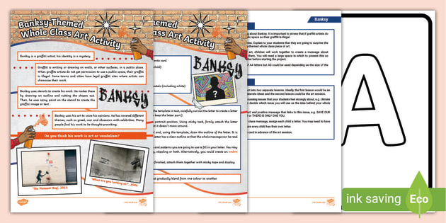 KS2 Banksy-Themed Whole Class Art Activity (teacher made)