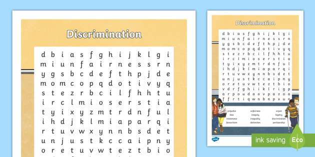 Discrimination Word Search (teacher made)