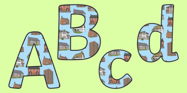 FREE! - Houses and Homes Themed A4 Display Lettering