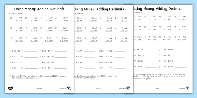 Convert Fractions to Decimals Worksheet | Math Learning