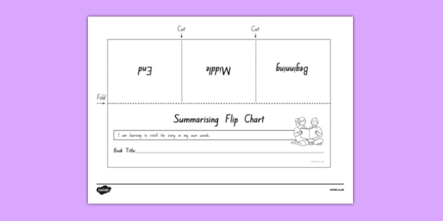 Summarising and Retelling Flip Chart Worksheet / Activity Sheet