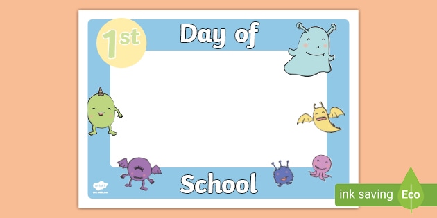 First Day of School 2018 Monster Photo Booth Frame Cut-Outs