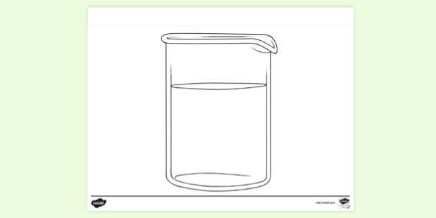 FREE! - Science Beaker Full Colouring | Colouring Sheets