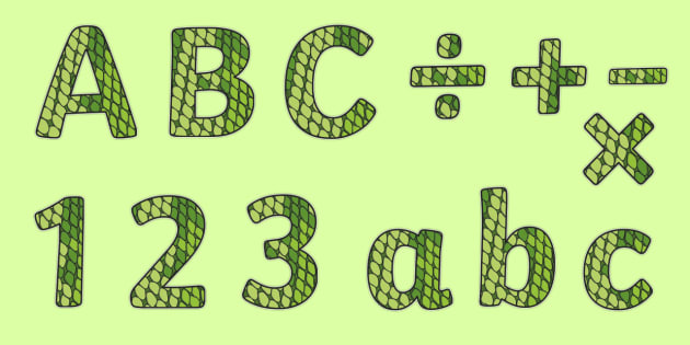 Display Lettering & Symbols (Reptile Skin)