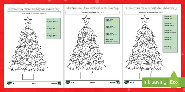 👉 Christmas Tree Multiples Maths Worksheet (teacher made)