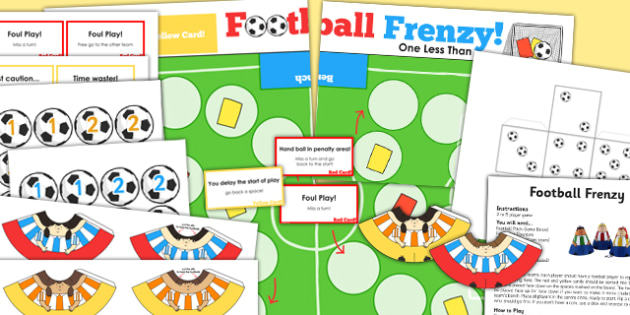 One Less Than EYFS Football Board Game Board (teacher made)