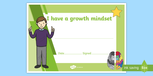 Growth Mindset Certificate (teacher made)