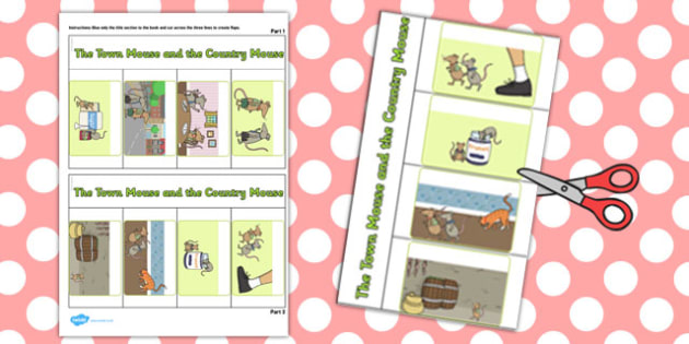 The Town Mouse and the Country Mouse Story Writing Flap Book