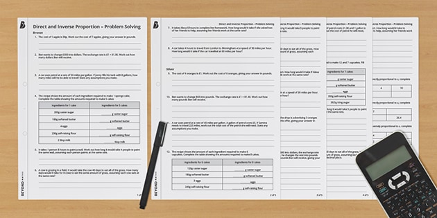  Direct And Inverse Proportion Problem Solving KS3 Maths